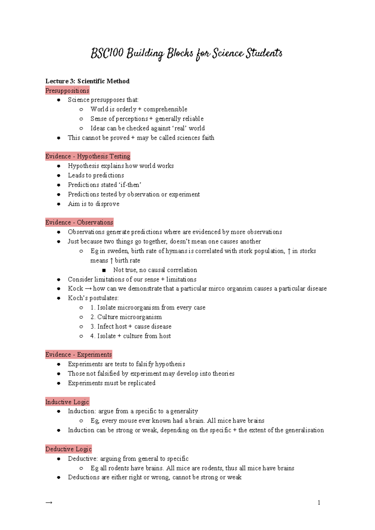 BSC100 Building Blocks for Science Students Study Guide - BSC100 Building Blocks for Science ...