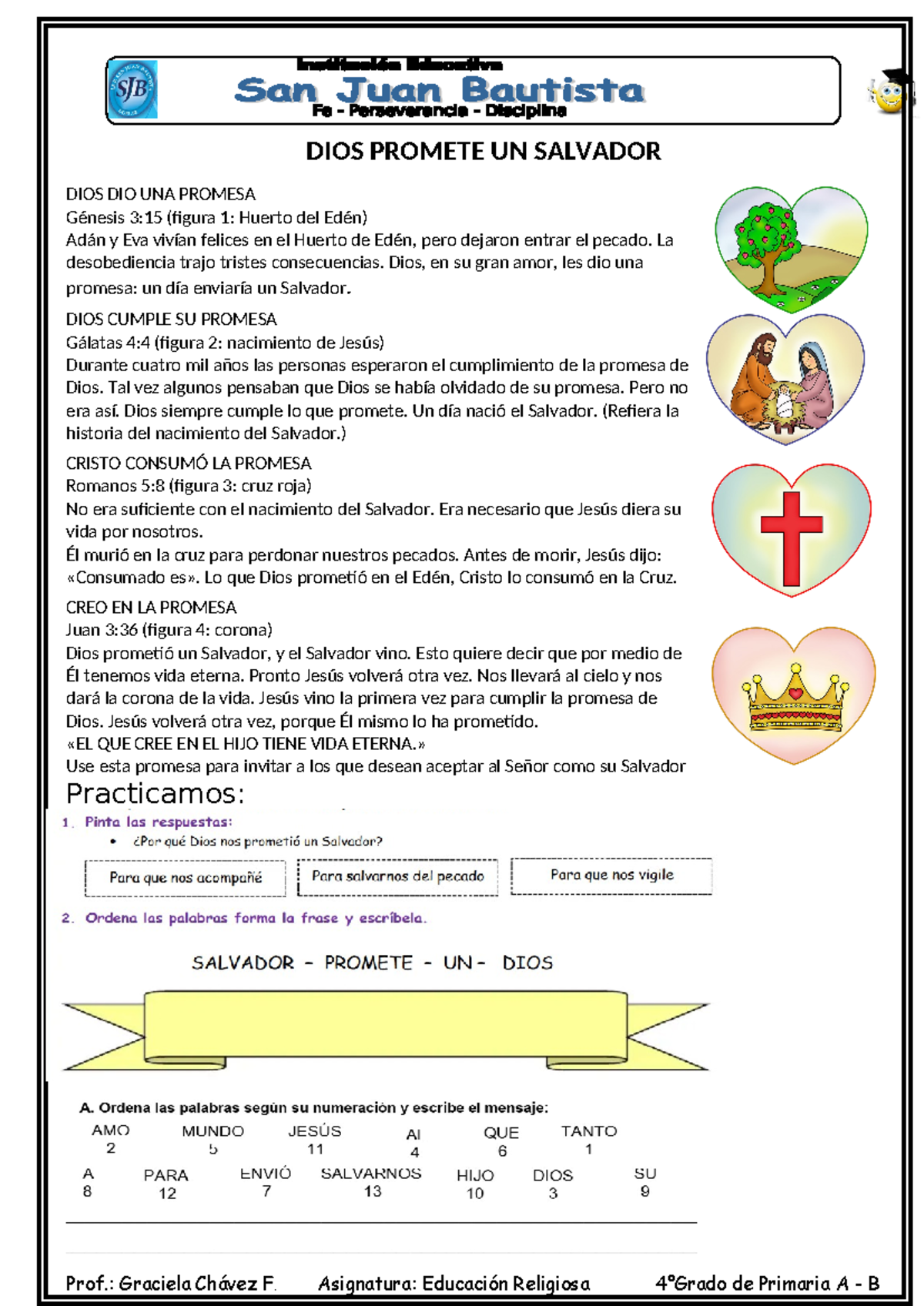 4 Relig - practica - DIOS PROMETE UN SALVADOR DIOS DIO UNA PROMESA ...