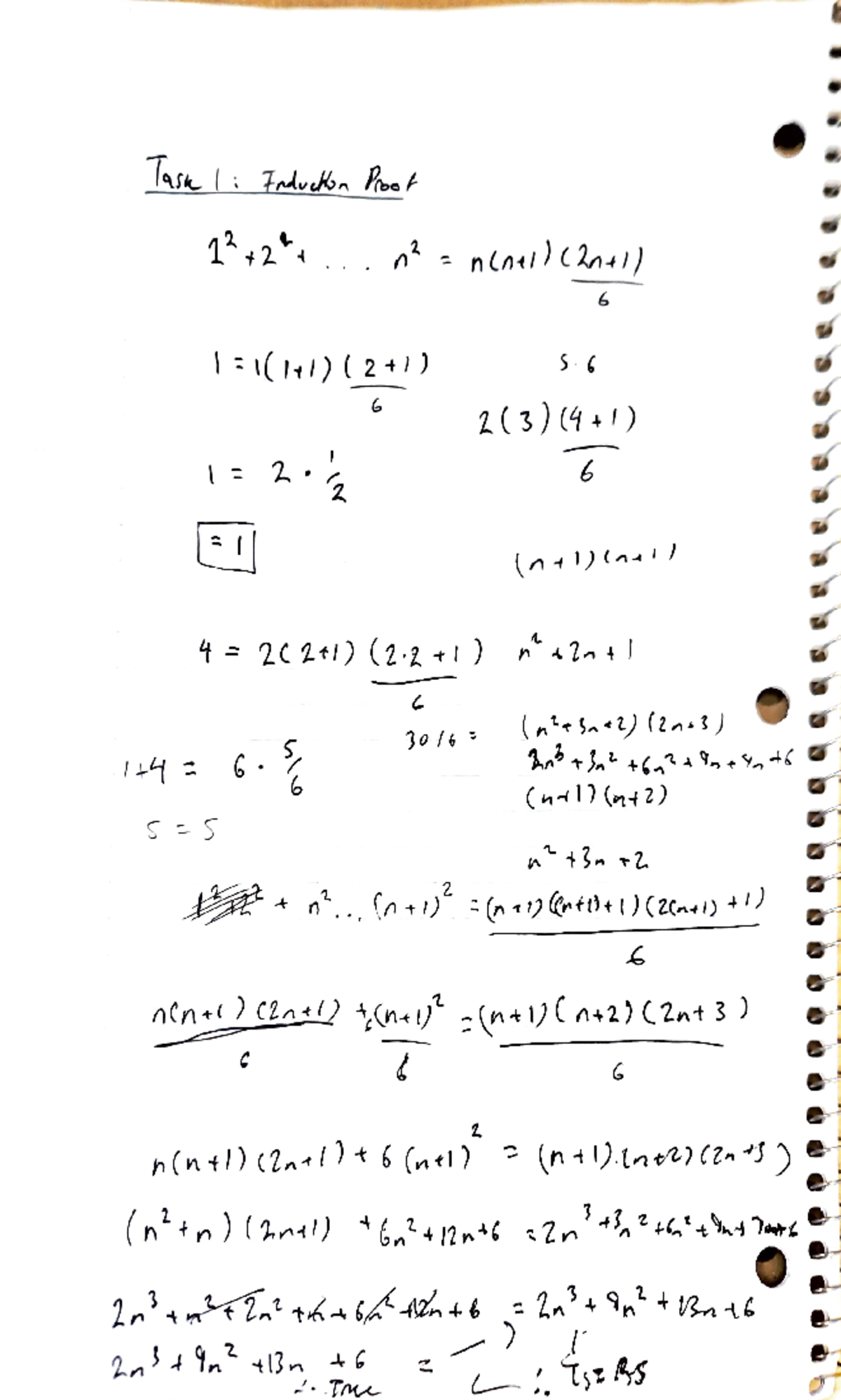 Cp264 induction proof - CP264 - 1 + |:(1) (2 +0) n(ndn+1) 3ol 46 2(3)(4 ...