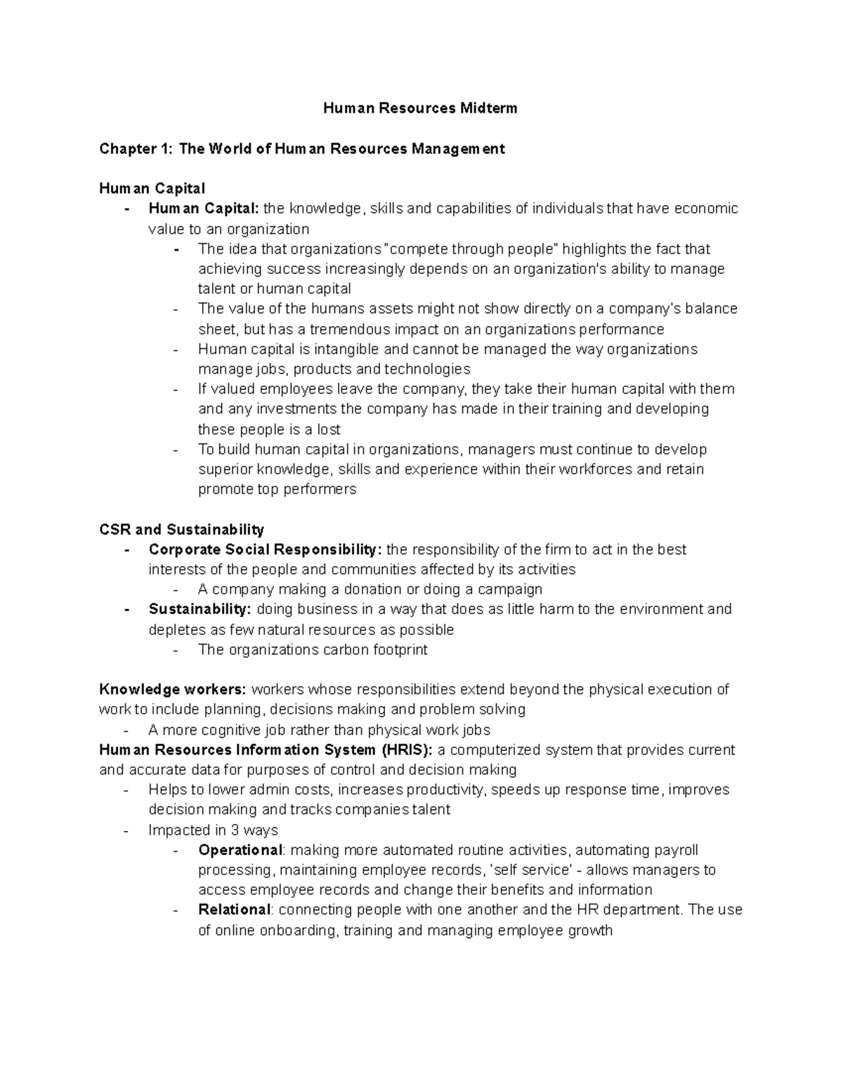Human Resources Midterm- Chapter 1 - The use of online onboarding, training and managing ...
