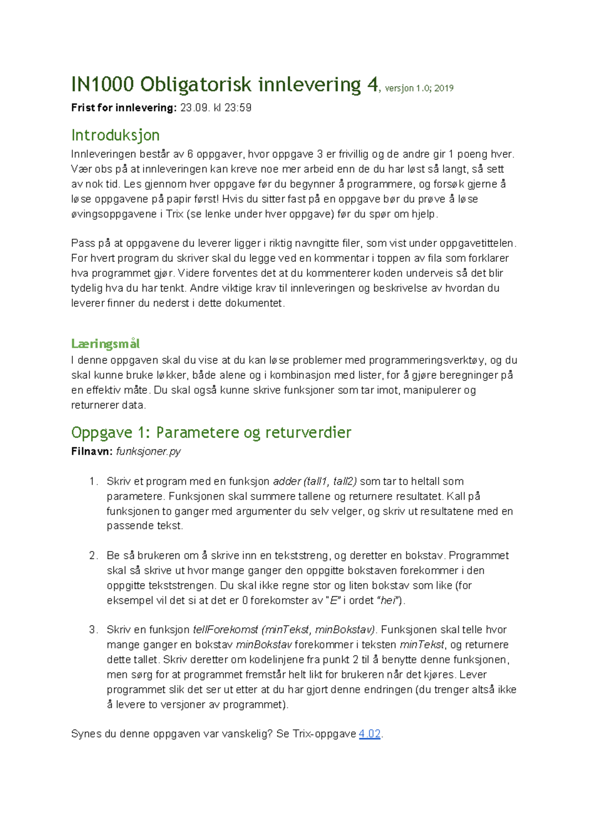 In1000-oblig 4-h2019 - Kult! - IN1000 Obligatorisk innlevering 4 ...