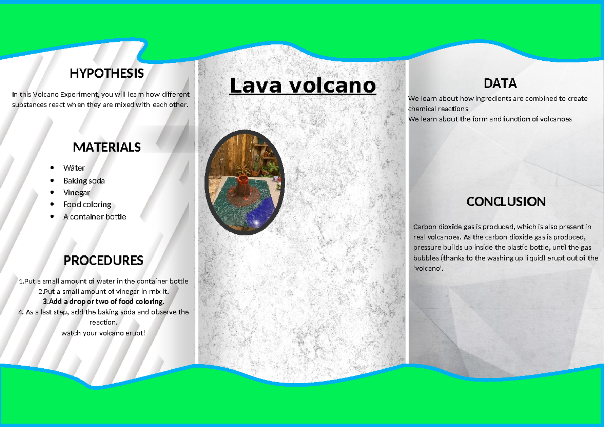 Volcan de lava frontal - tarea - HYPOTHESIS In this Volcano Experiment ...
