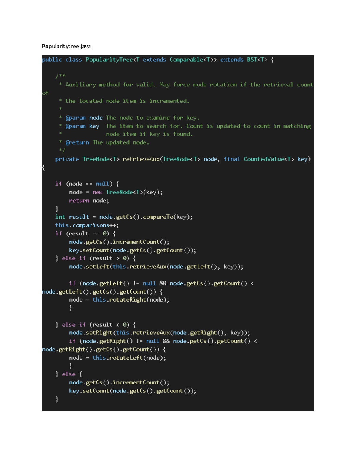 CP213 Assignment 4 Popularity Tree - Popularitytree public class PopularityTree