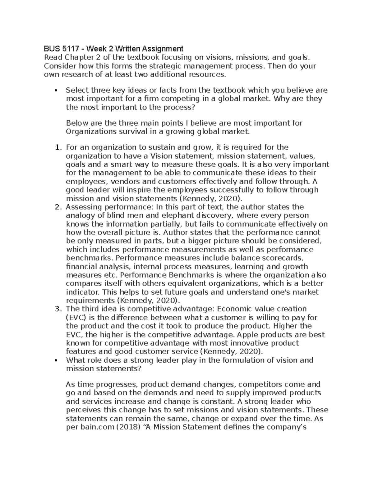 Week2Written Assignment BUS5117 - BUS 5117 - Week 2 Written Assignment ...