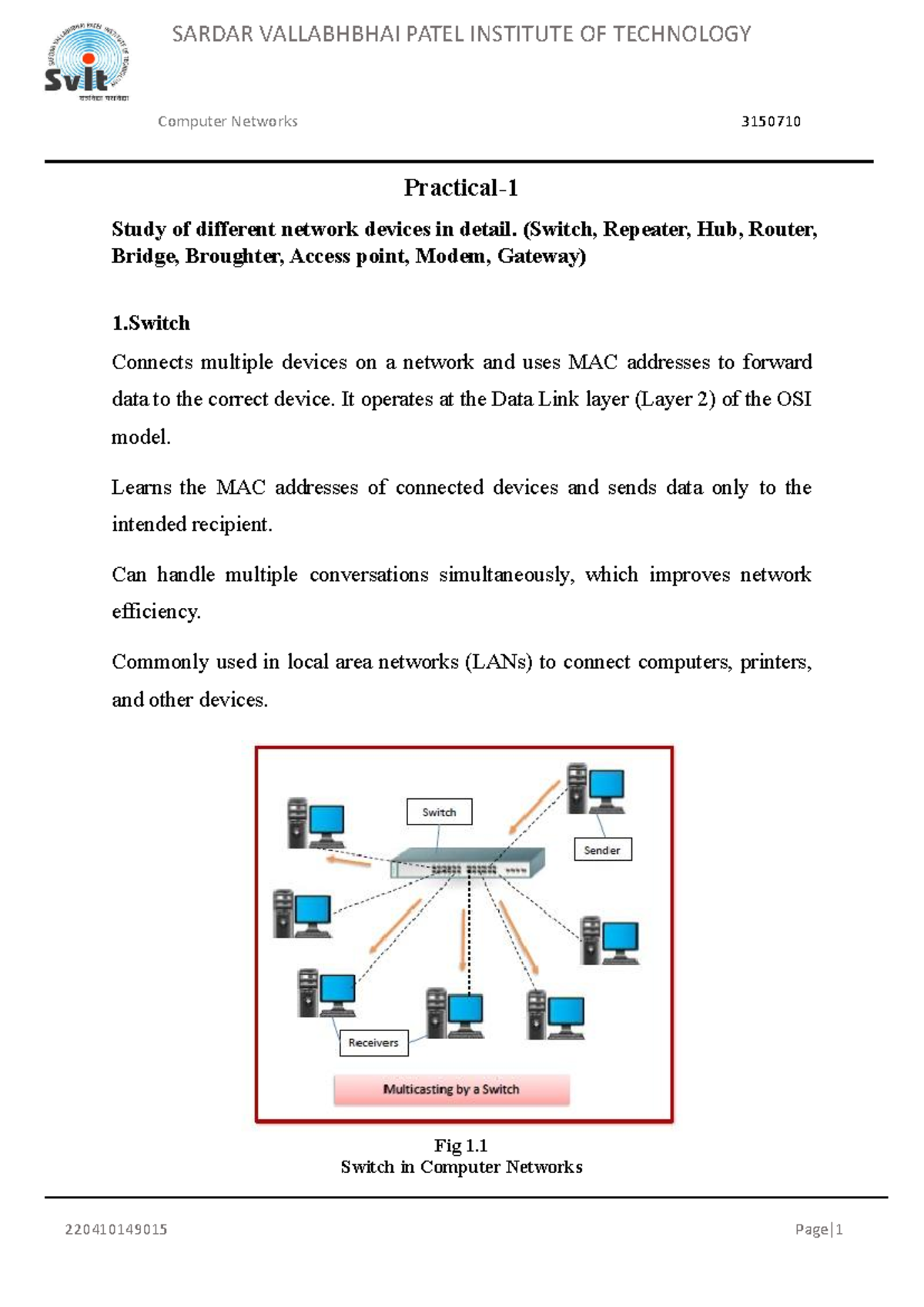 CN Practical File - file - Computer Networks 3150710 Practical- Study ...