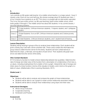 Task 1 Creating a Supportive Learning Environment - A. Describe how you ...