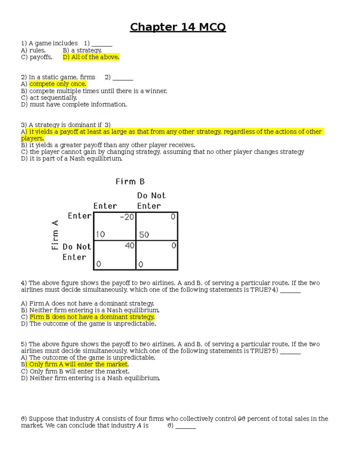 Chapter 14 Questions - Chapter 14 MCQ A game includes 1) _______ A ...