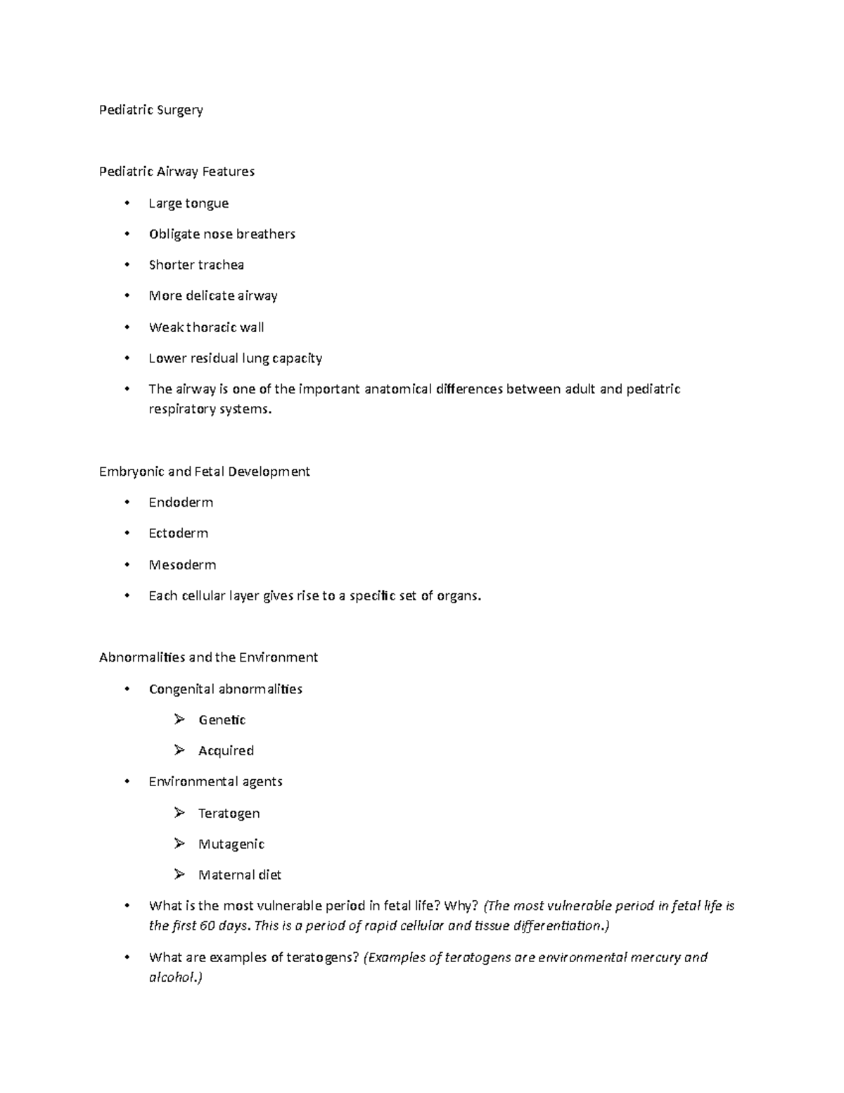 Lecture Notes 34 - Pediatric Surgery Pediatric Airway Features - Large ...
