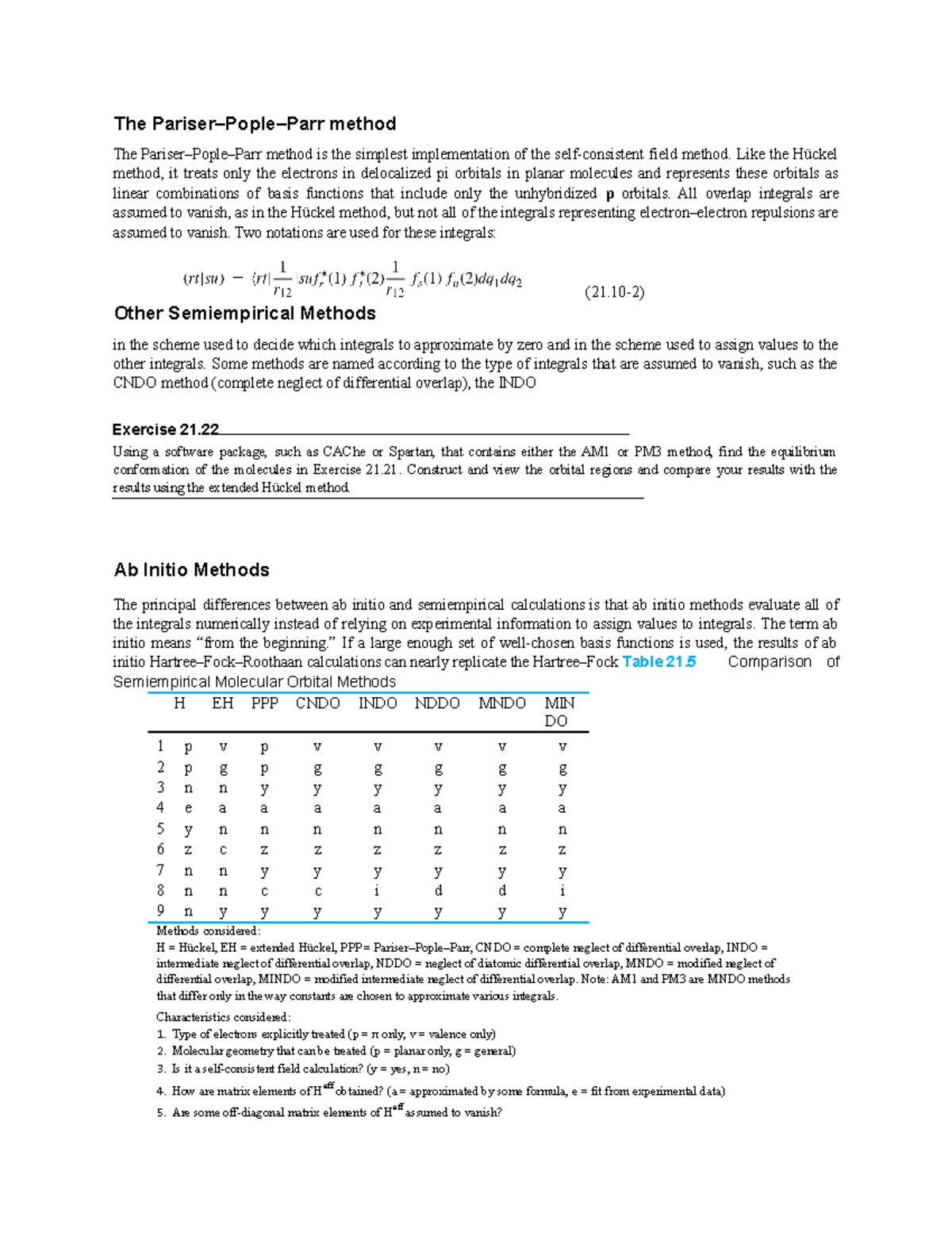 The Pariser - lecture notes, reviewer, and answers. - The Pariser–Pople ...