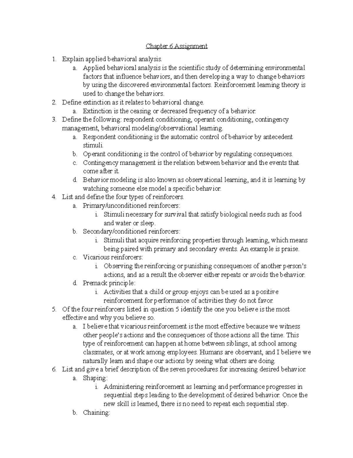 Monique Martinez- Chapter 6 Assignment - Chapter 6 Assignment Explain ...