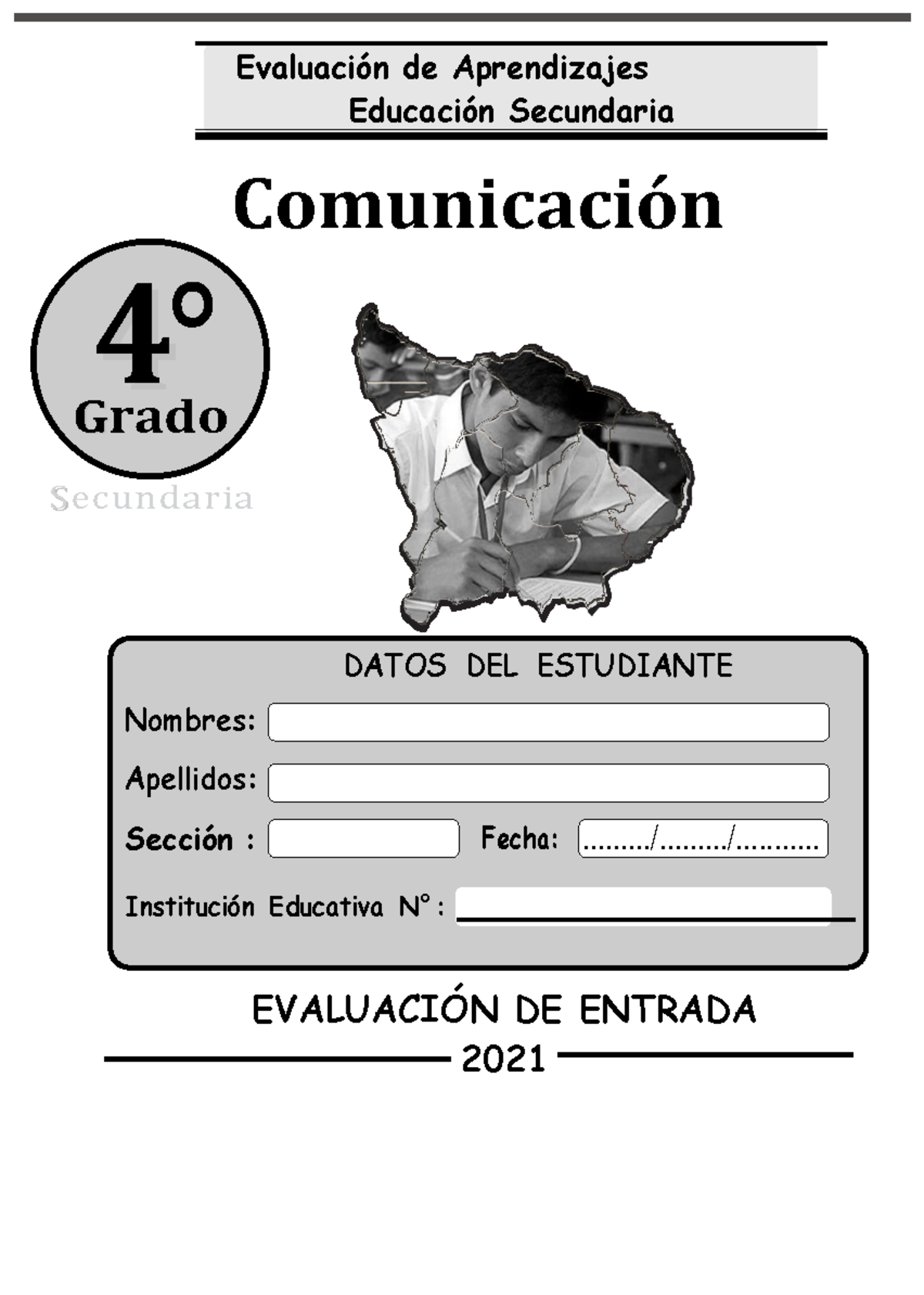 Evaluación de entrada cuarto - GradoG 4° 4 ####### Evaluación de ...