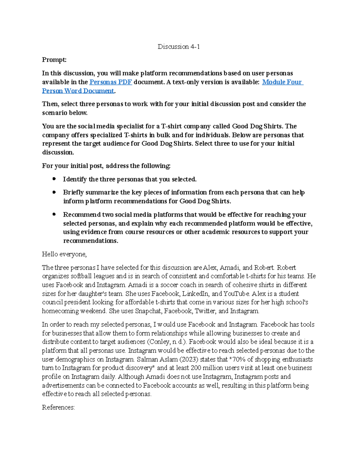 COM 311 Discussion 4 - Discussion 4- Prompt: In this discussion, you ...