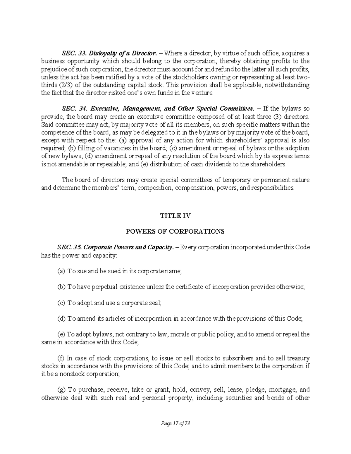 Title 4 6 Revised Corporation CODE 2019 SEC 33 Disloyalty Of A title-4-6-revised-corporation-code-2019-sec-33-disloyalty-of-a
