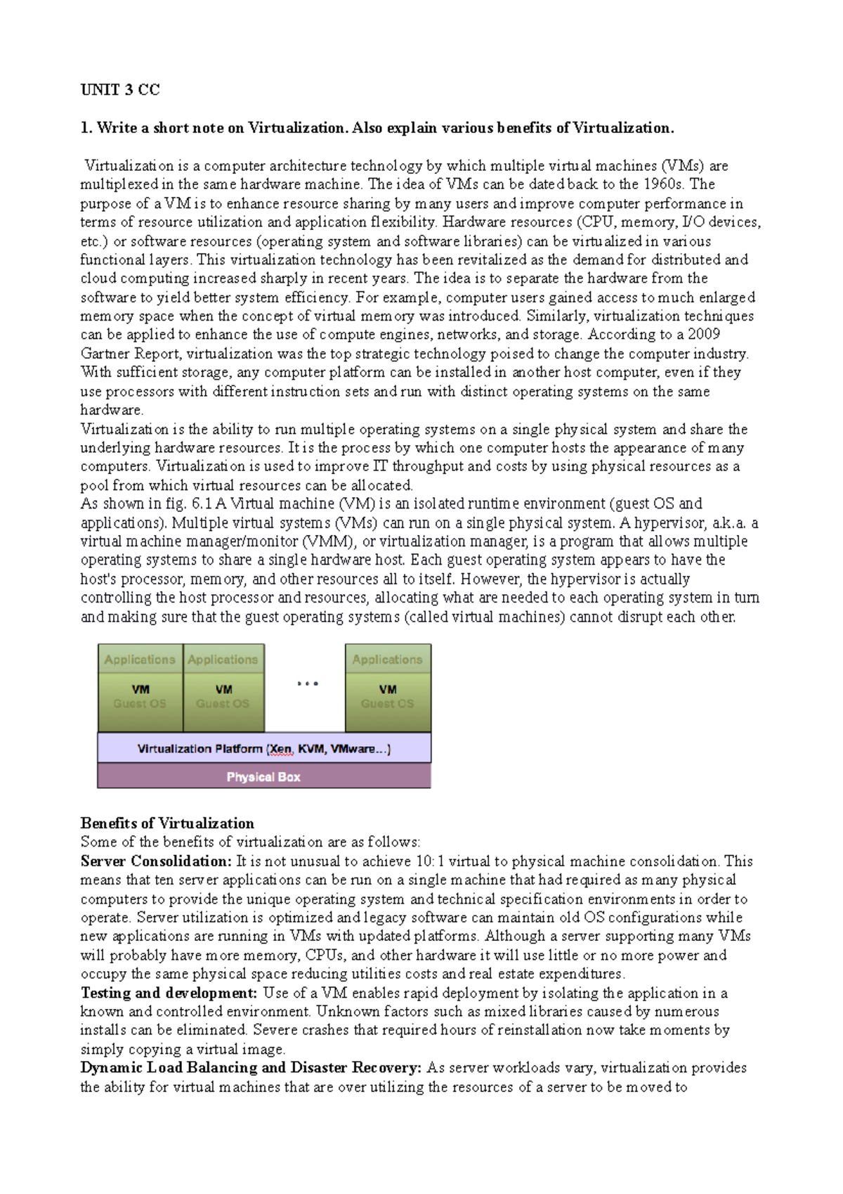 Cc unit 3 - notes about cloud computing - UNIT 3 CC Write a short note ...
