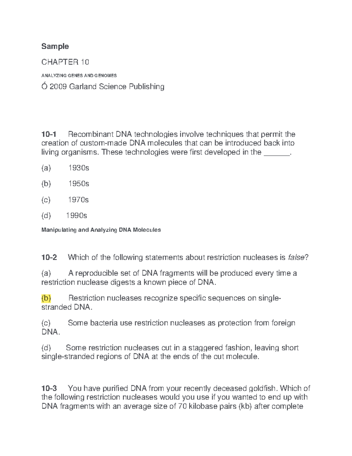 CH 10 Test Bank for Essential Cell Biology 3rd Edition Alberts - Sample ...