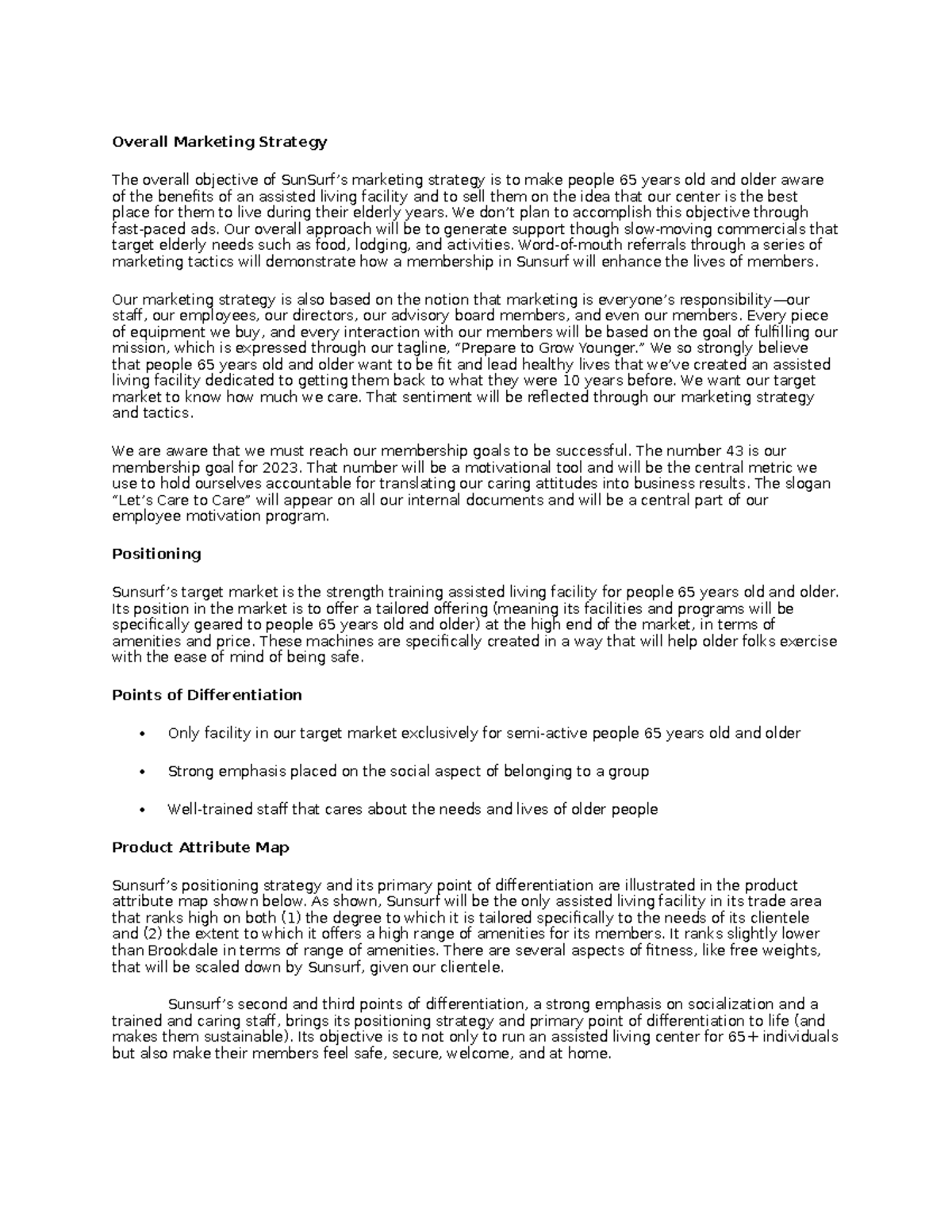 Marketing Strategy - This assignment outlines what format should be ...