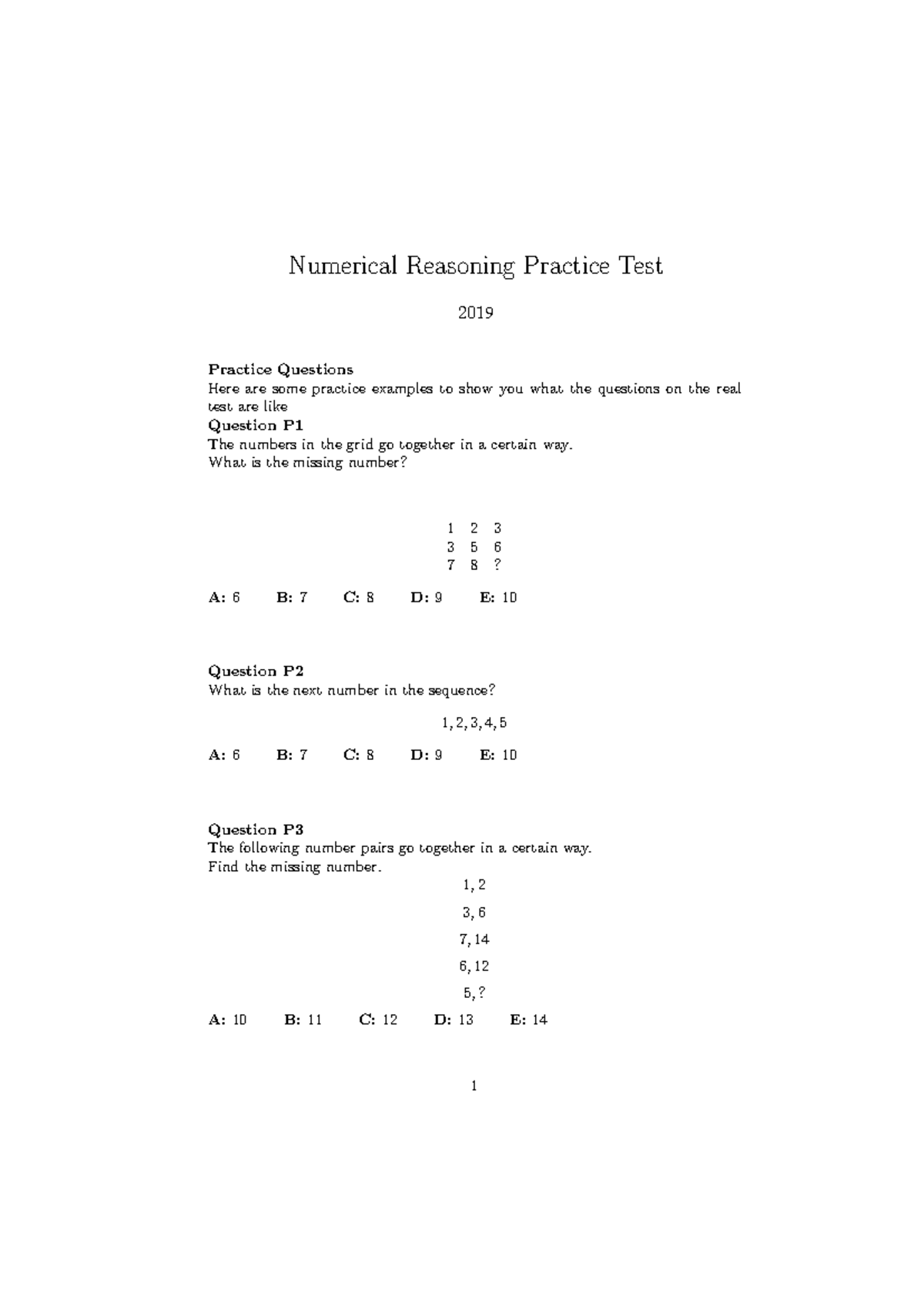 Sample Numerical Reasoning - Numerical Reasoning Practice Test 2019 ...