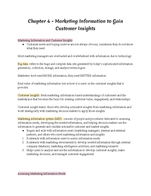 Principles of Marketing Exam 1 Study Guide - Marketing Exam 1 Study Guide MARKETING AND THE ...