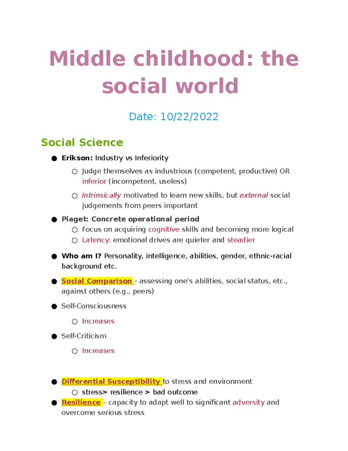 CH 8 middle childhood social world - Middle childhood: the social world ...