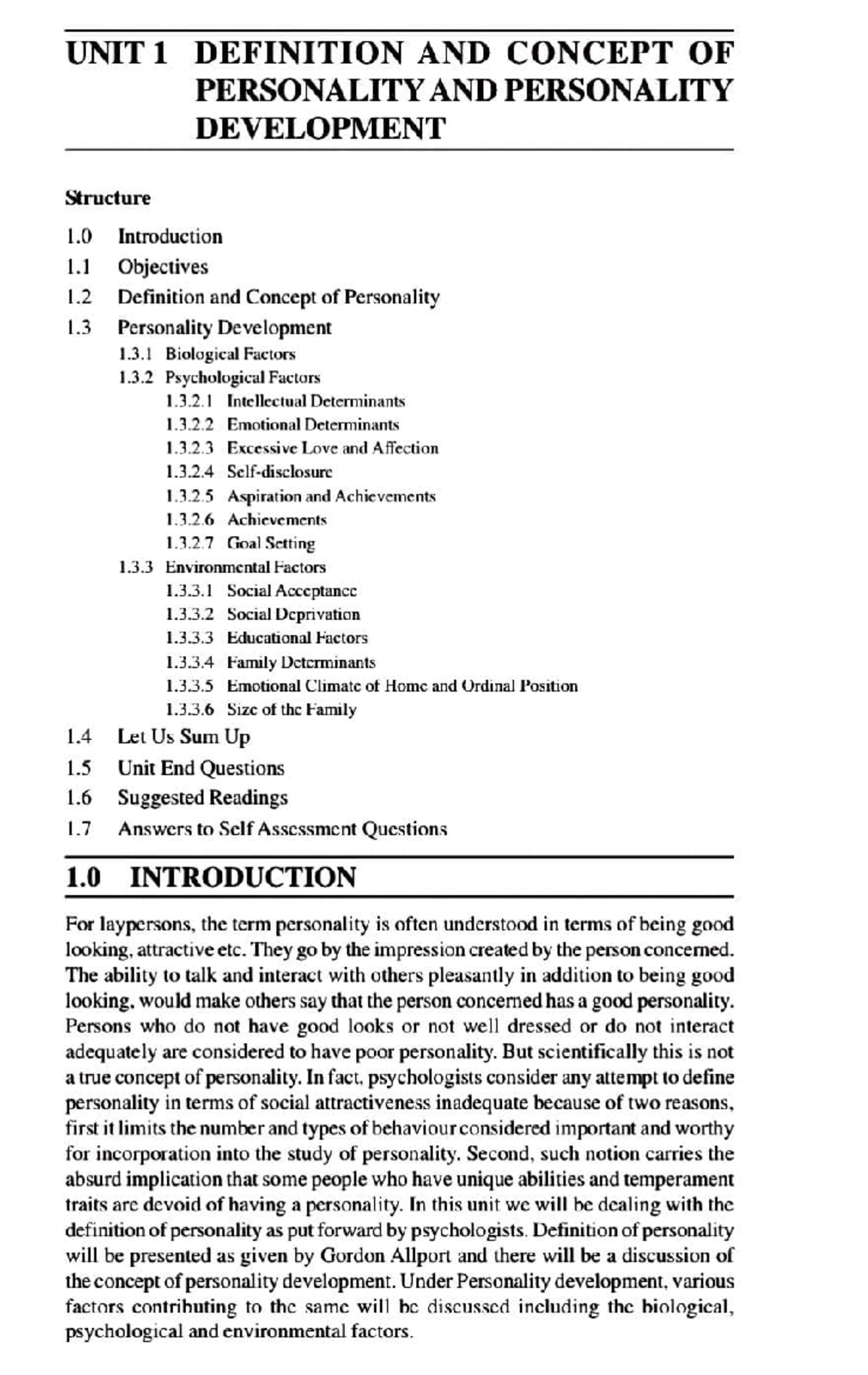 Personality Development - Sociology - Studocu