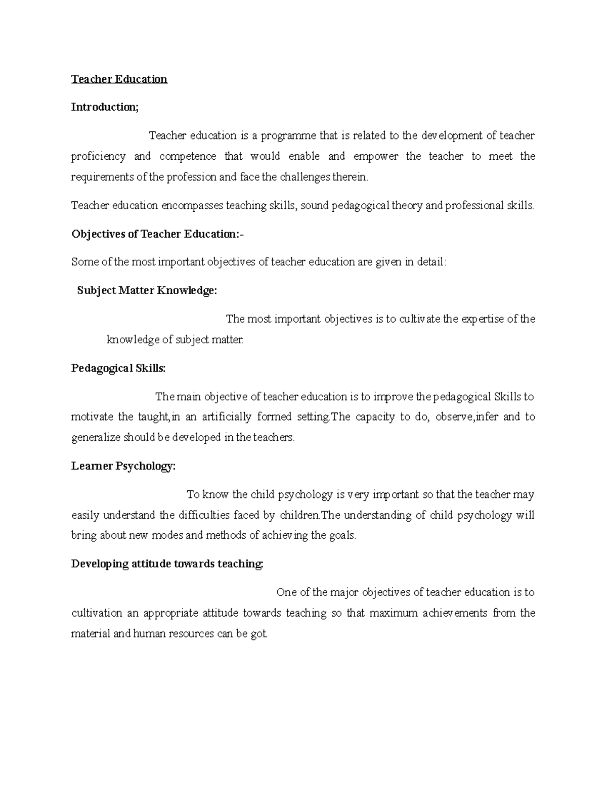 Teacher education - Teacher Education Introduction; Teacher education ...
