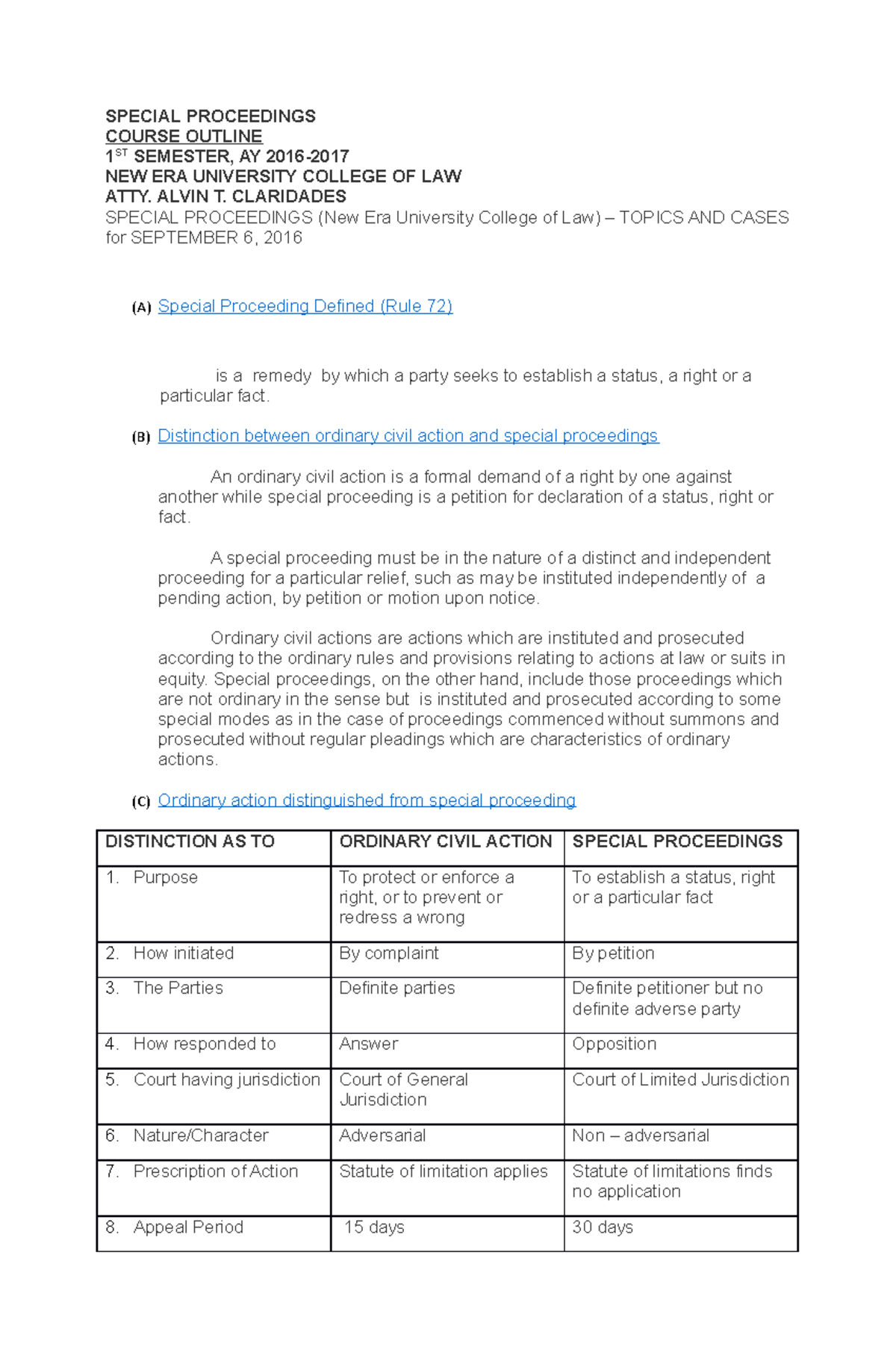 Special Proceedings - Reviewer - accountancy - Studocu
