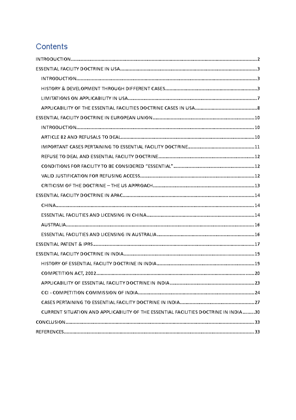 essential facilities doctrine - Contents - Studocu