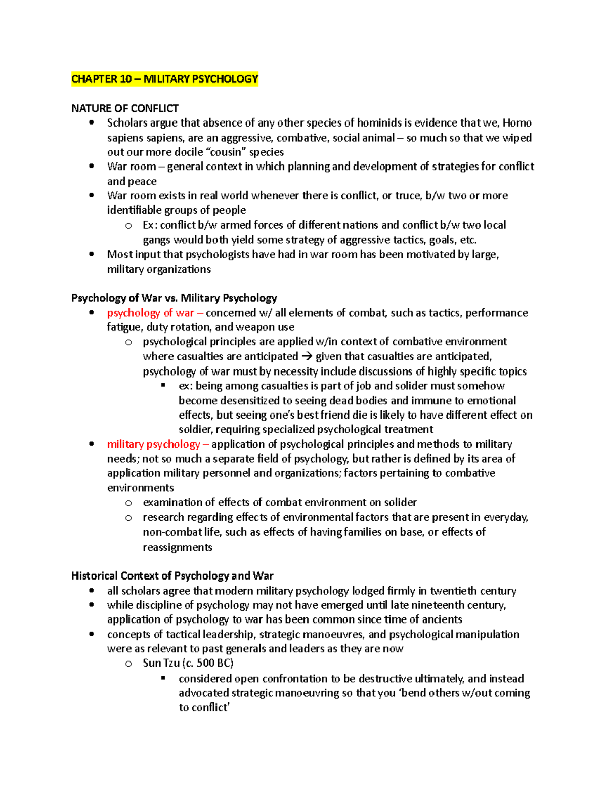 Chapter 10 – Military Psychology - CHAPTER 10 – MILITARY PSYCHOLOGY ...