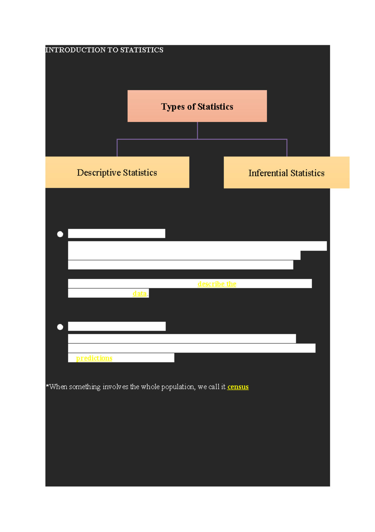 Introduction To Statistics - INTRODUCTION TO STATISTICS DESCRIPTIVE ...