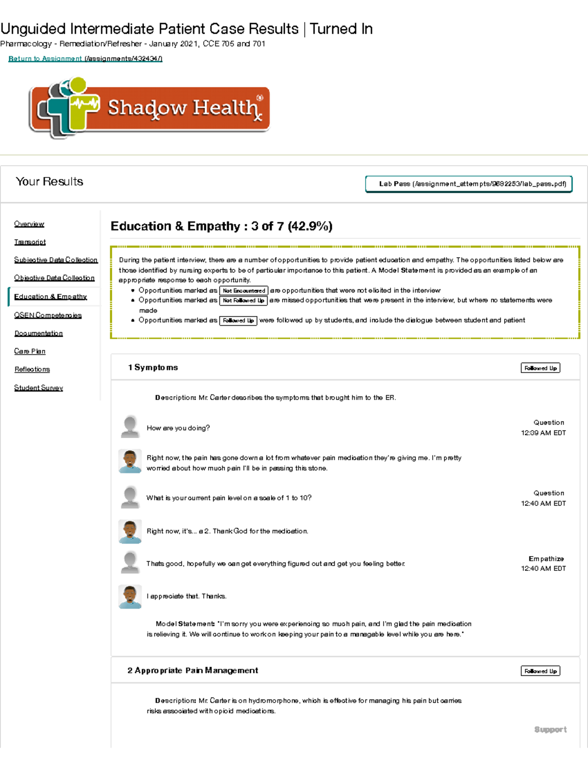Education & Empathy - Lecture notes abd subjective data - Unguided ...