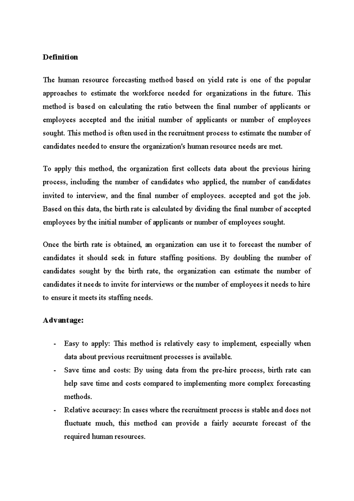 Nhóm 5 - dfdf - Definition The human resource forecasting method based ...