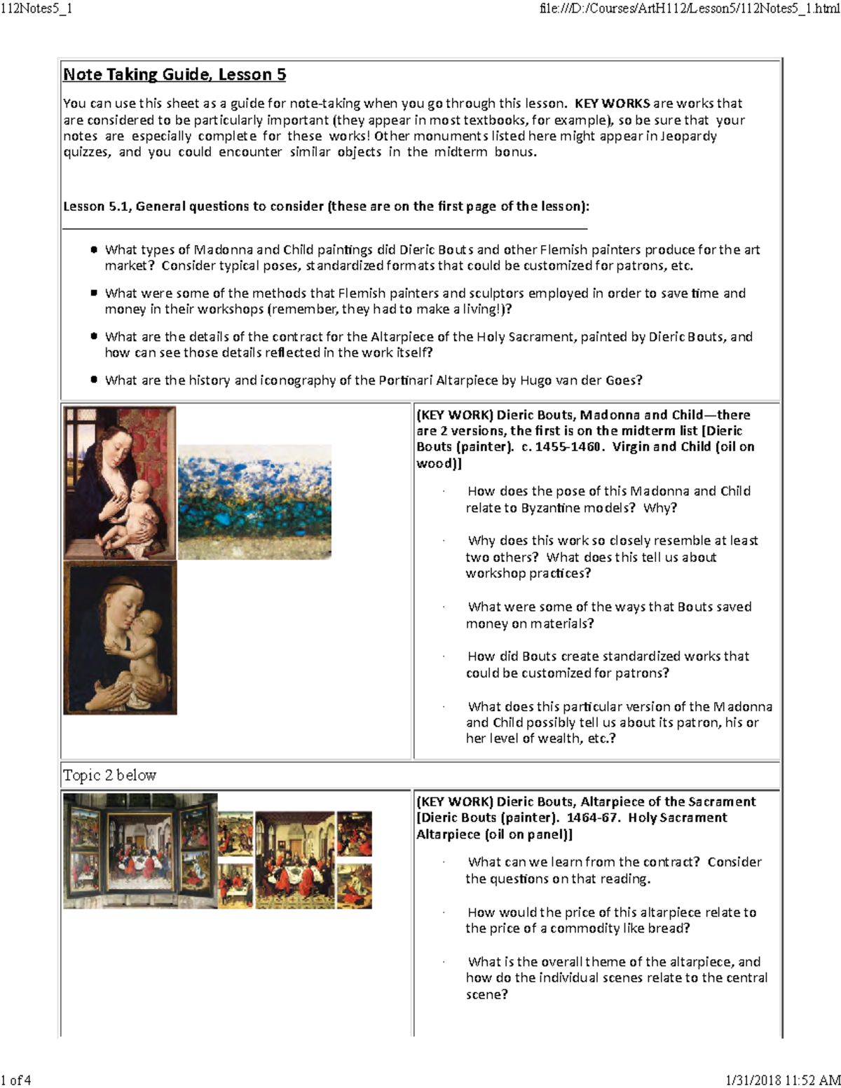 Lesson 5 - Note Taking Guide, Lesson 5 You can use this sheet as a ...