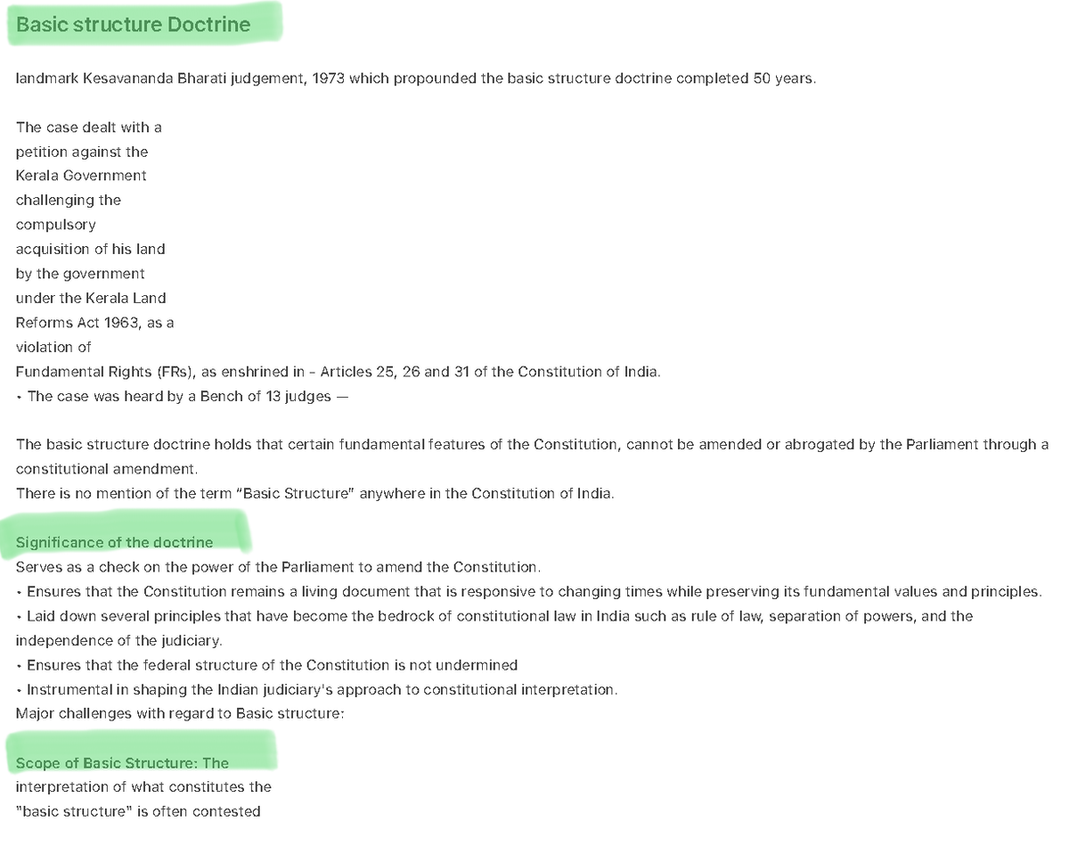 Basic structure Doctrine - The case dealt with a petition against the ...