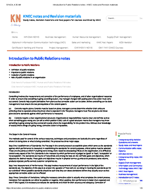 Scope of Public Relations notes - KNEC notes HPR - KNEC notes and ...
