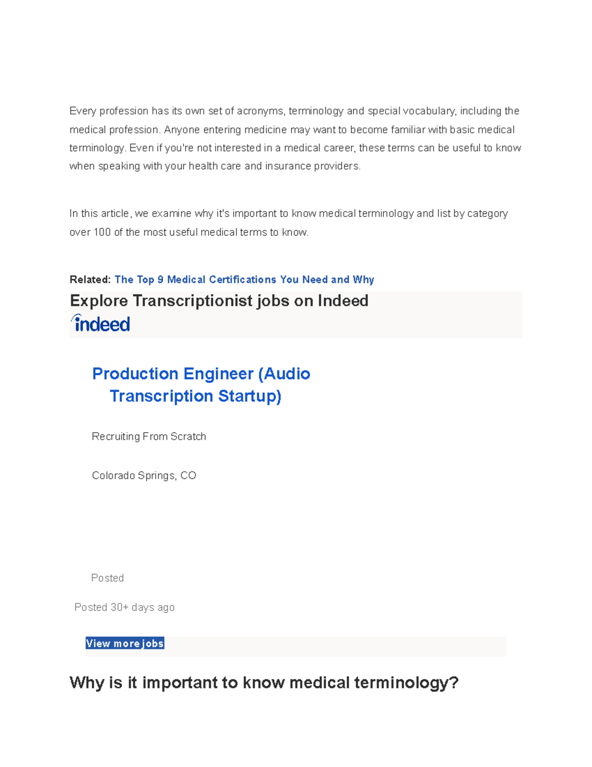 Every profession has its own set of acronyms, terminology and special ...