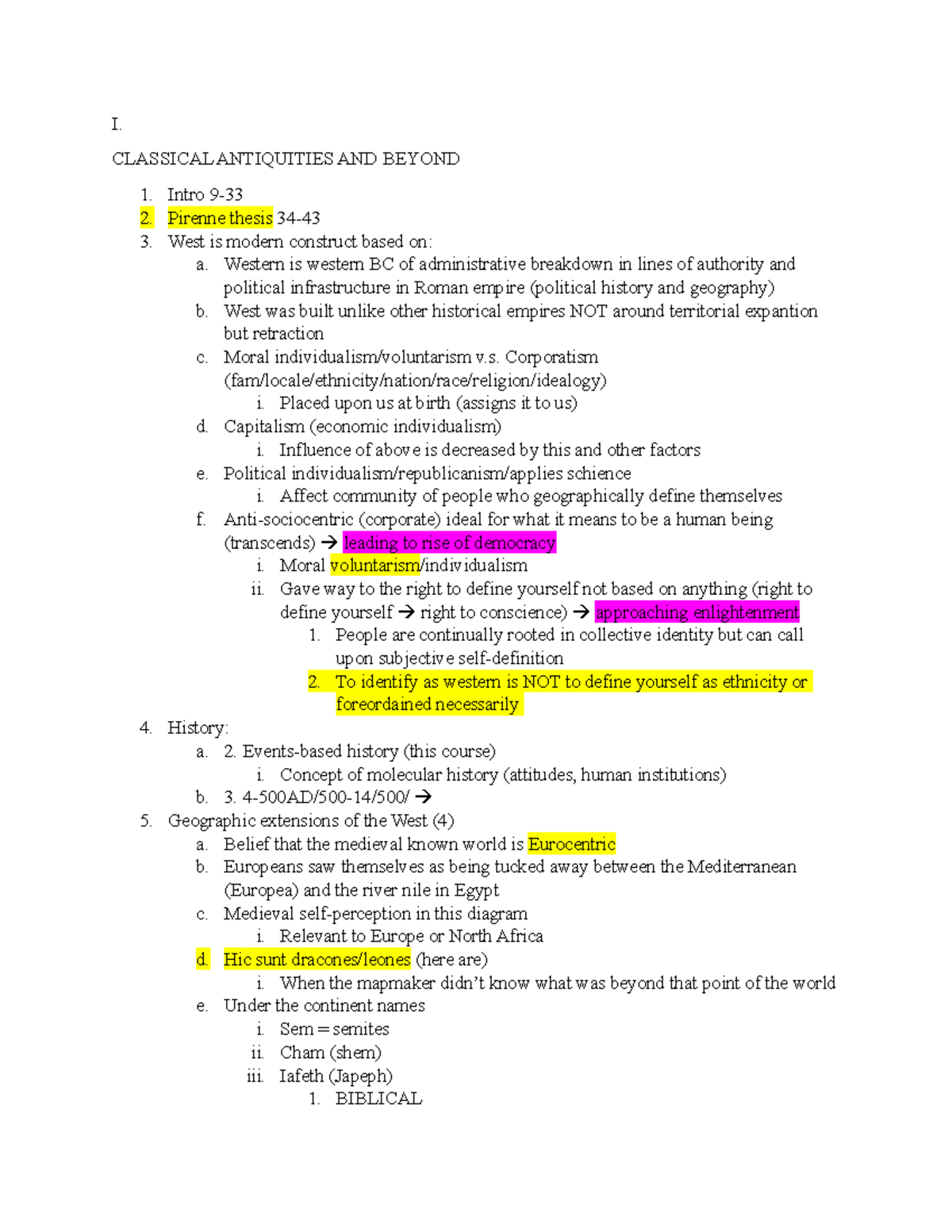 Black death - Lecture notes All - I. CLASSICAL ANTIQUITIES AND BEYOND 1 ...