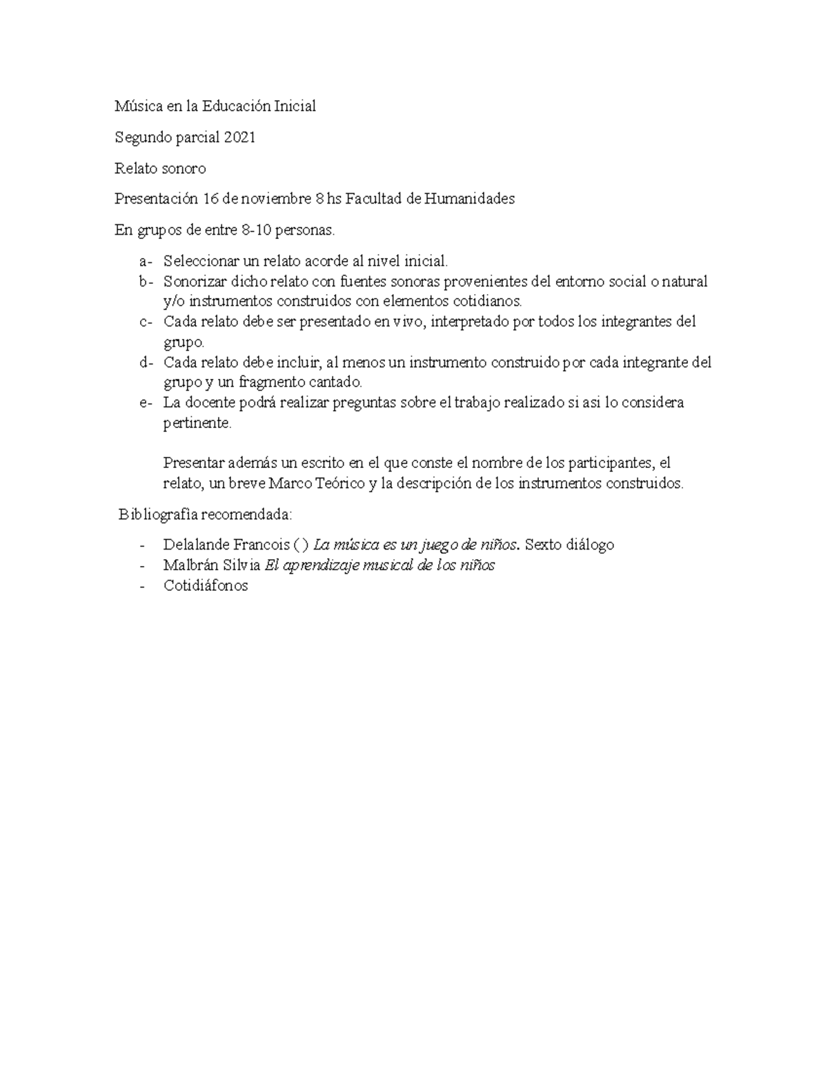 Segundo parcial 2021 - kmkn - Música en la Educación Inicial Segundo ...