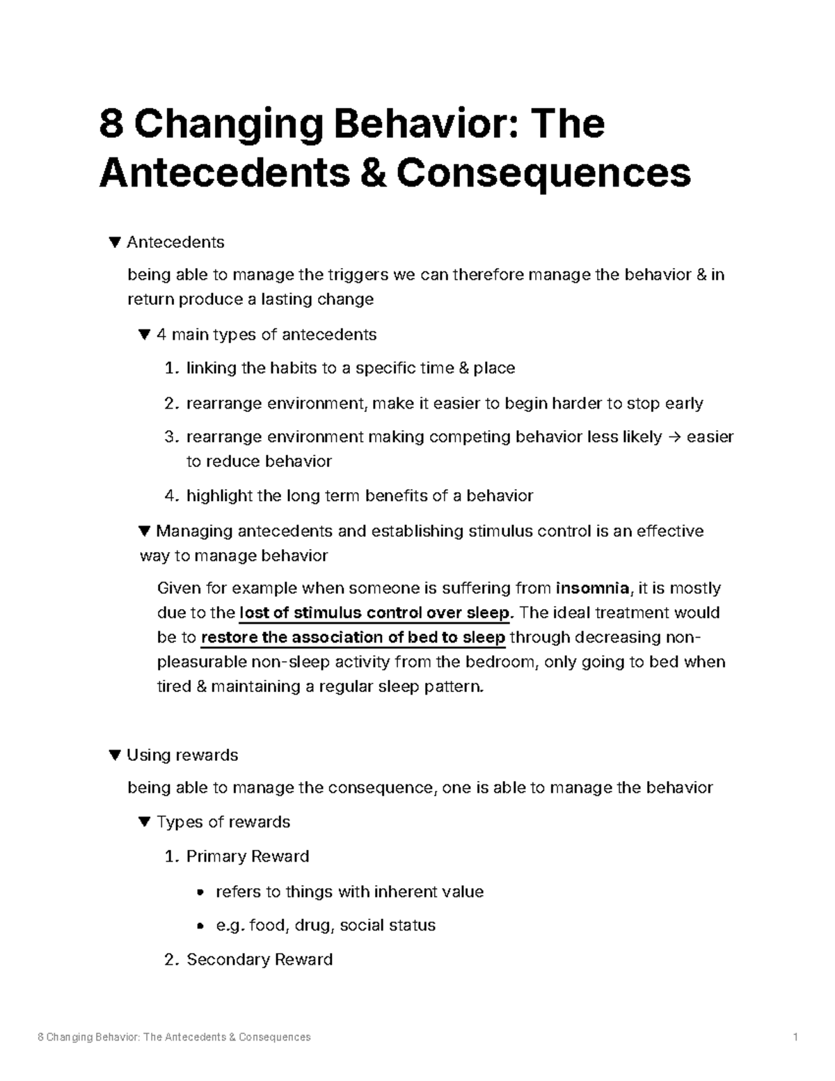 8 Changing Behavior The Antecedents Consequences - 8 Changing Behavior ...