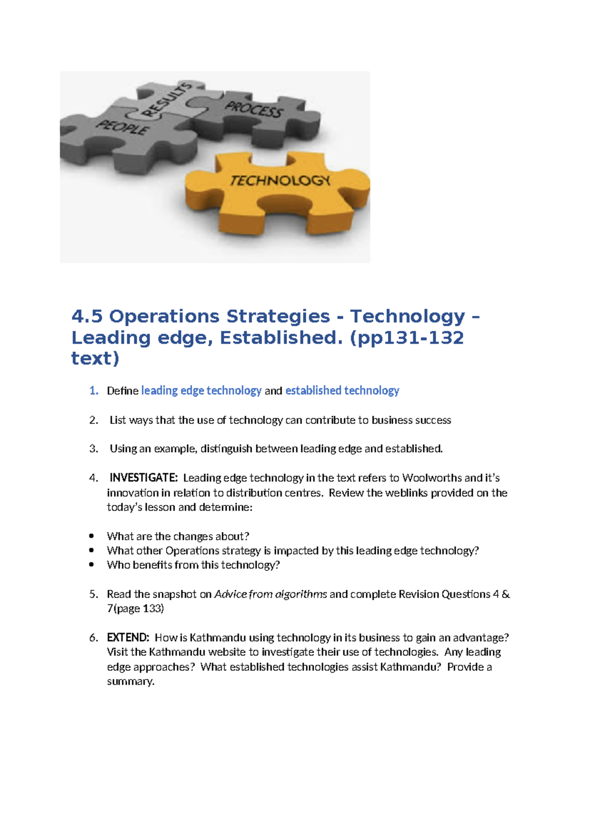 4.5 Operations Strategies Technology - 4 Operations Strategies ...