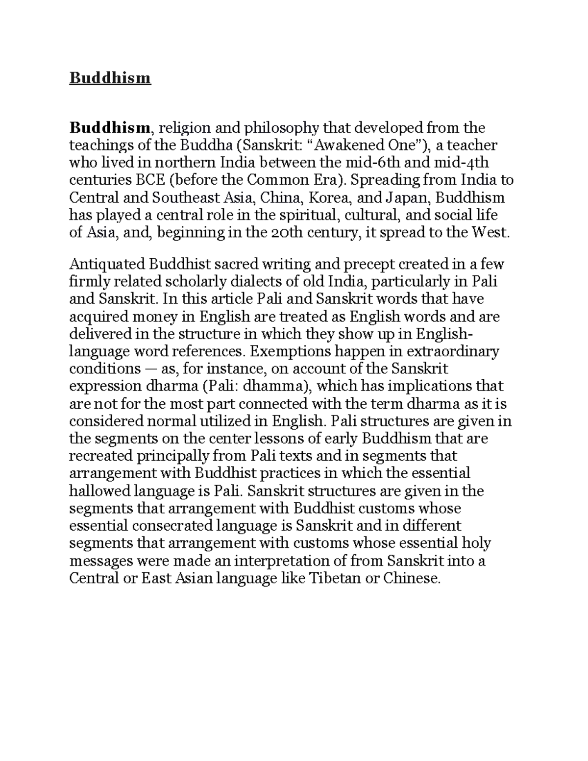 Buddhism - Buddhism Buddhism , religion and philosophy that developed ...
