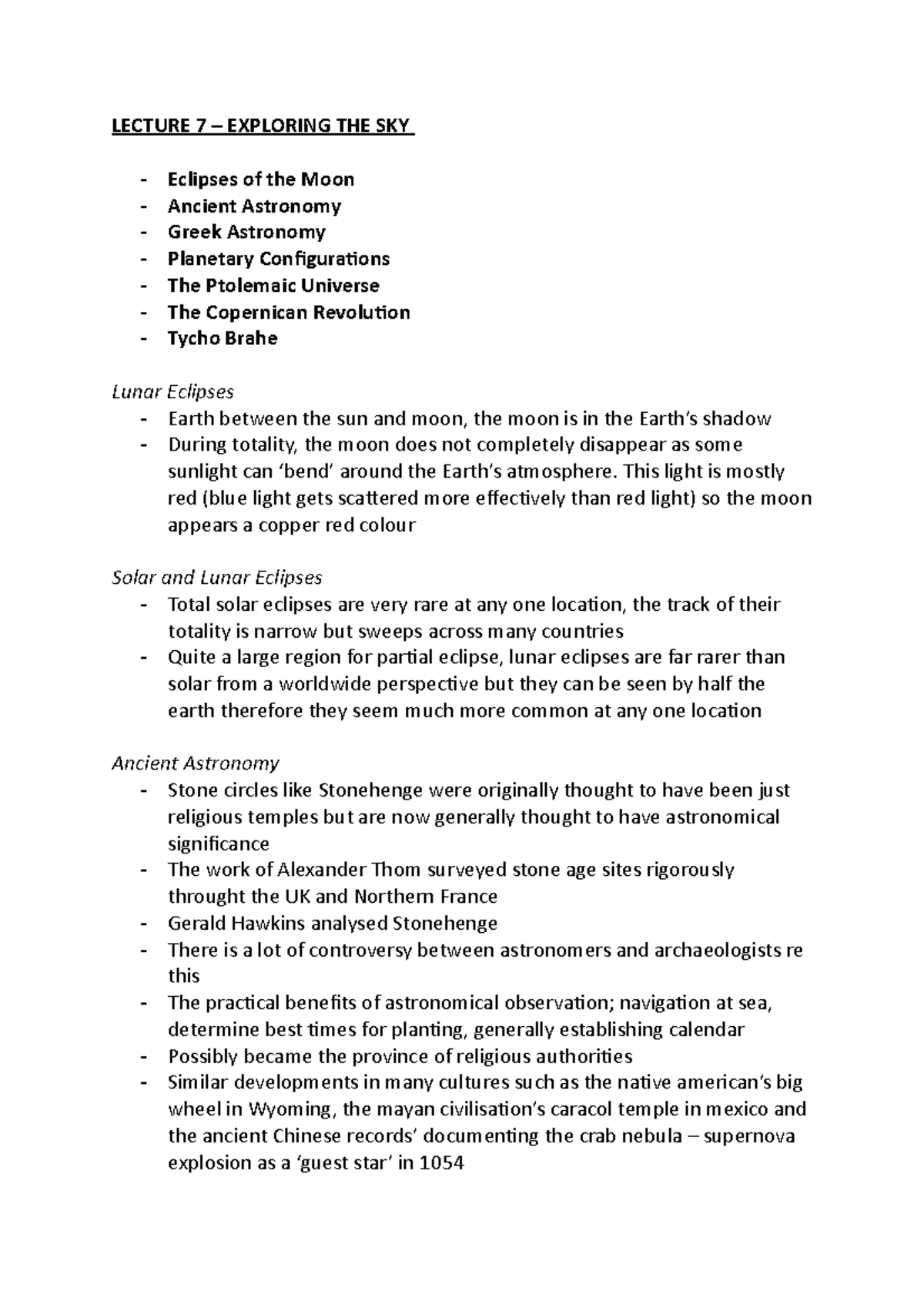 Lecture 7 – Exploring THE SKY - LECTURE 7 – EXPLORING THE SKY Eclipses ...