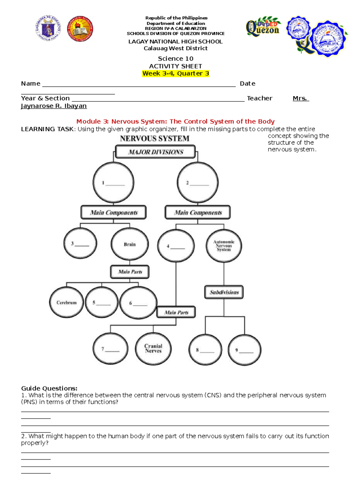 Science 10 -Week 3-4-q3 - Republic of the Philippines Department of ...