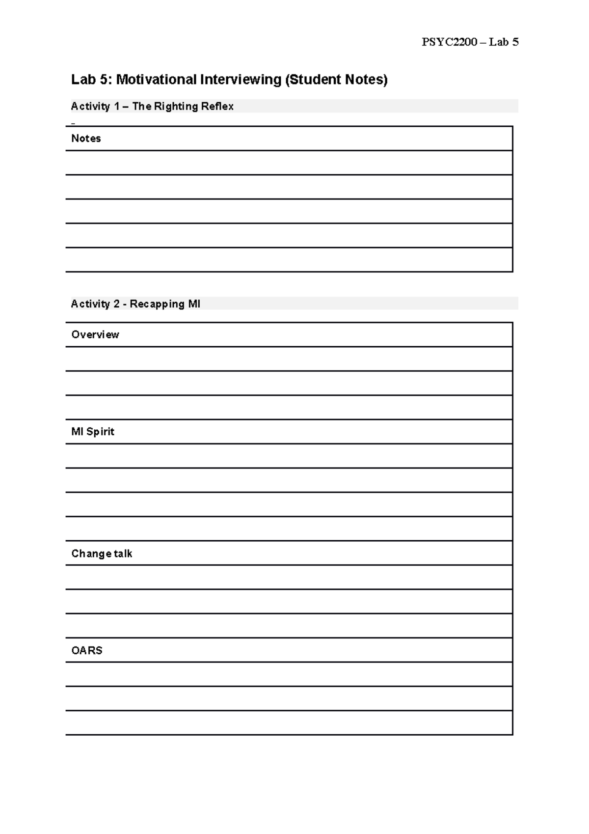 Lab 2 - Motivational Interviewing (Student Version) - Lab 5 ...