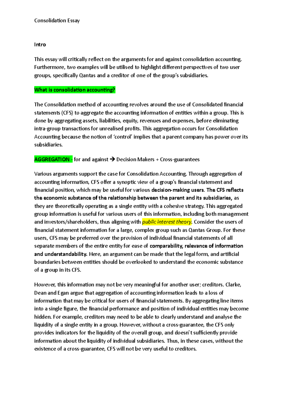 Consolidation Essay Template - Consolidation Essay Intro This essay ...