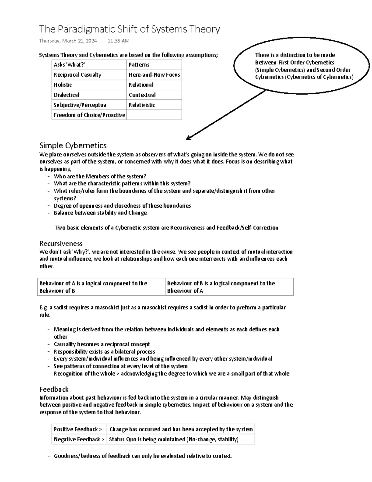 The Paradigmatic Shift of Systems Theory Chapter Summary - Systems ...