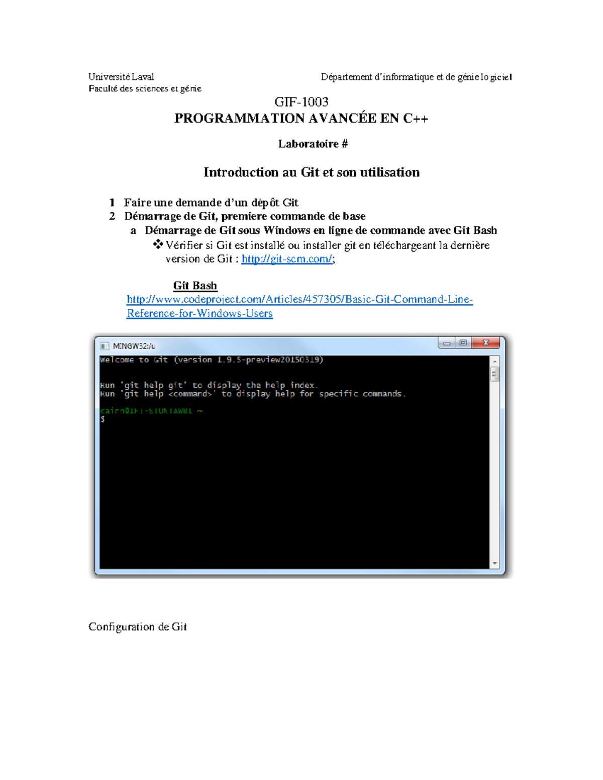 Demarrage+de+Git - Section Git du cours. - Université Laval Département d’informatique et de ...