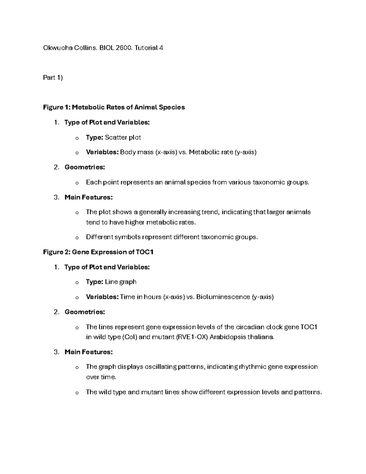 Tut 4 assignment - tutorial from chem 2500 uom - Okwuoha Collins. BIOL ...
