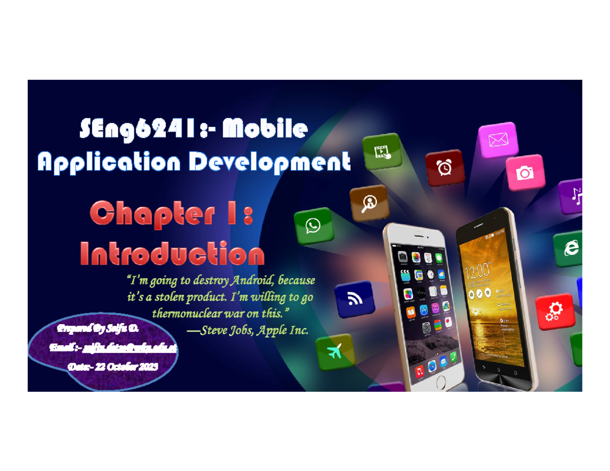 MAD CH01-Introduction - Android is a software package and Linux based operating system for ...