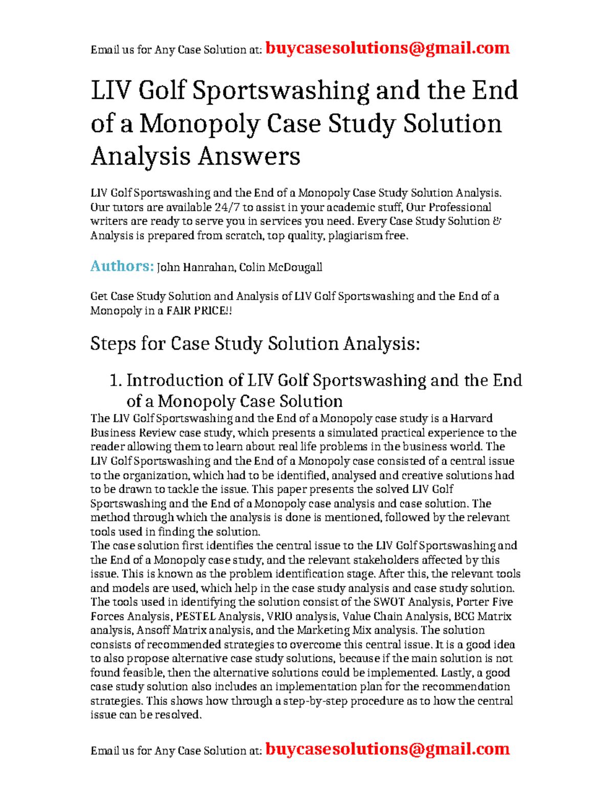 Case Solution LIV Golf Sportswashing and the End of a Monopoly - LIV ...
