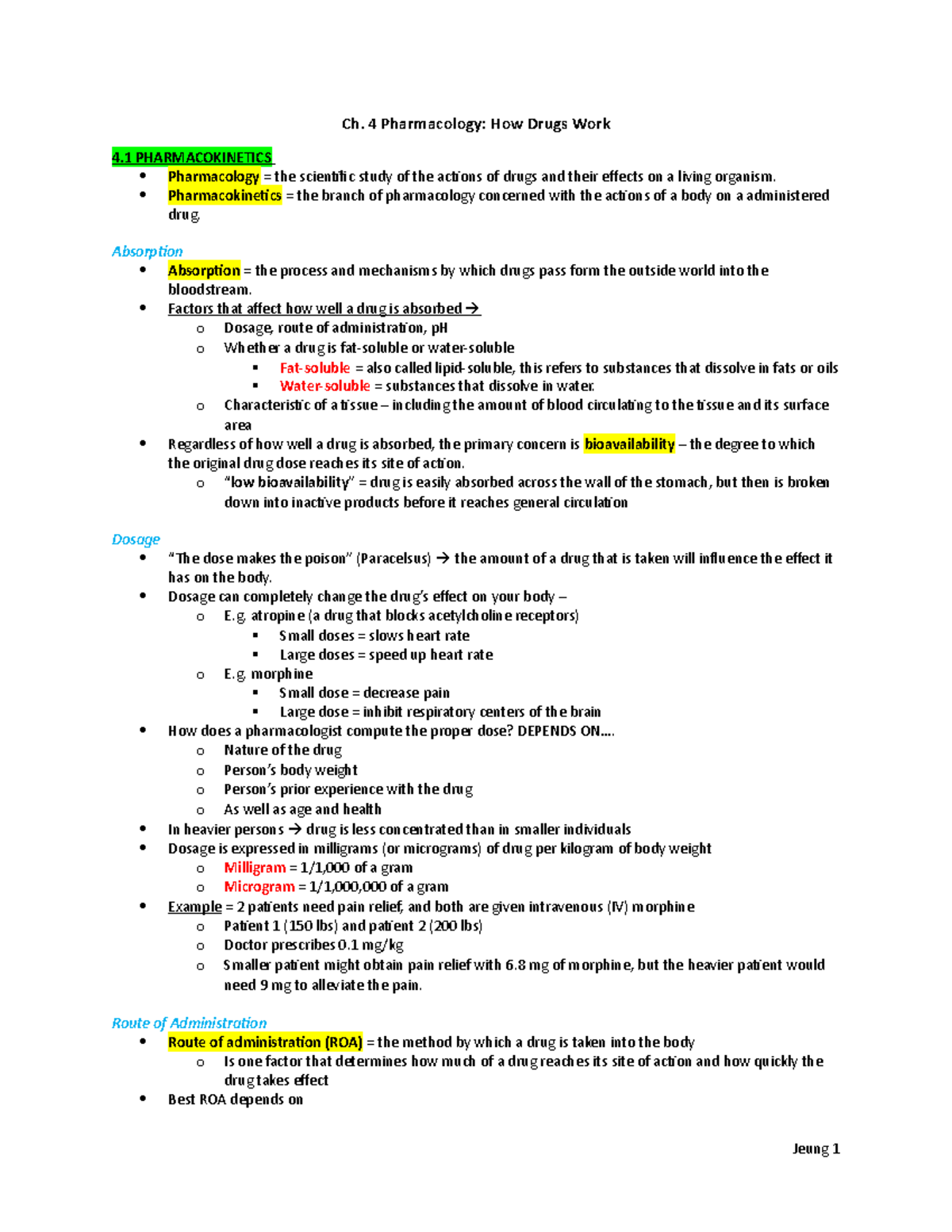 Ch. 4 Pharmacology - How Drugs Work - Ch. 4 Pharmacology: How Drugs ...